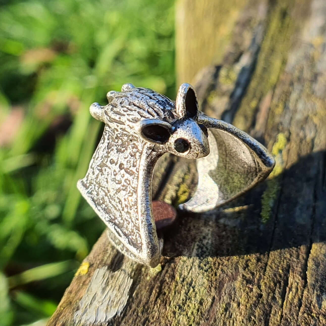 Unisex Silver Bat Ring Adjustable Animal Jewellery Goth