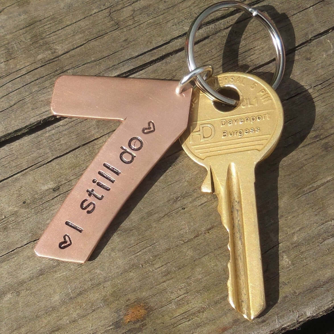 7th Wedding Anniversary Gifts Wife Handmade Keyring